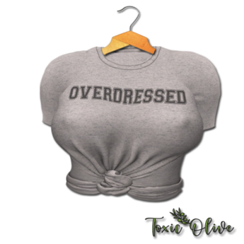 Second Life Marketplace - .Toxic Olive. Knotted Tee [Overdressed - Grey]